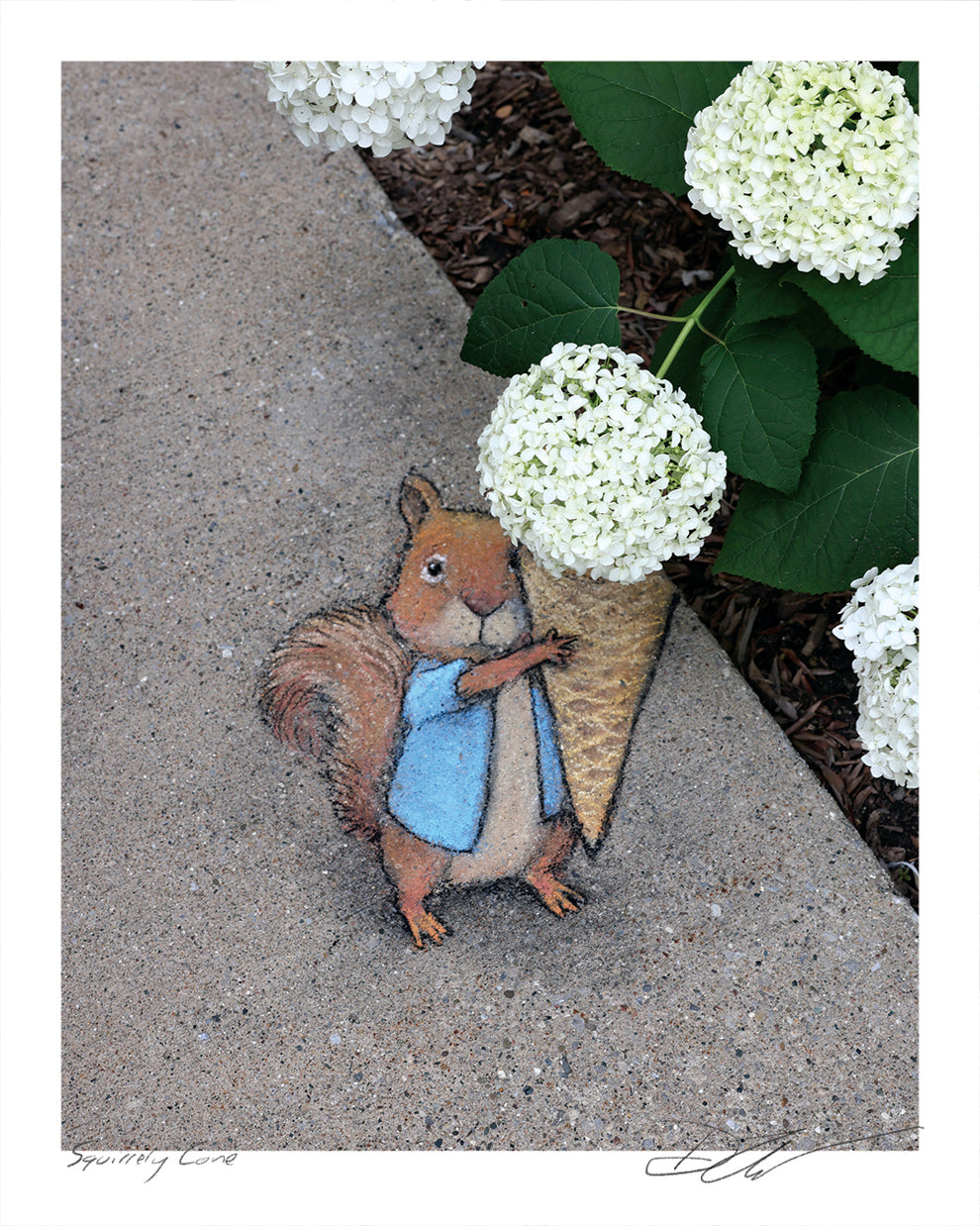 "Squirrely Cone" print – street art by david zinn